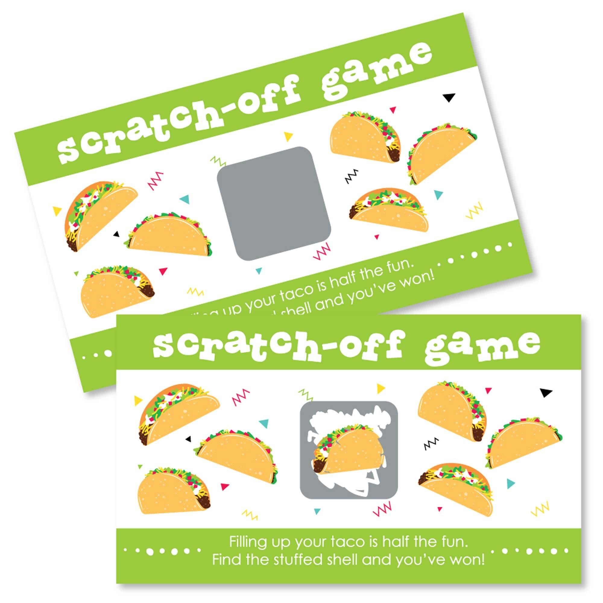 Taco 'Bout Fun - Mexican Fiesta Game Scratch Off Cards - 22 ct ...