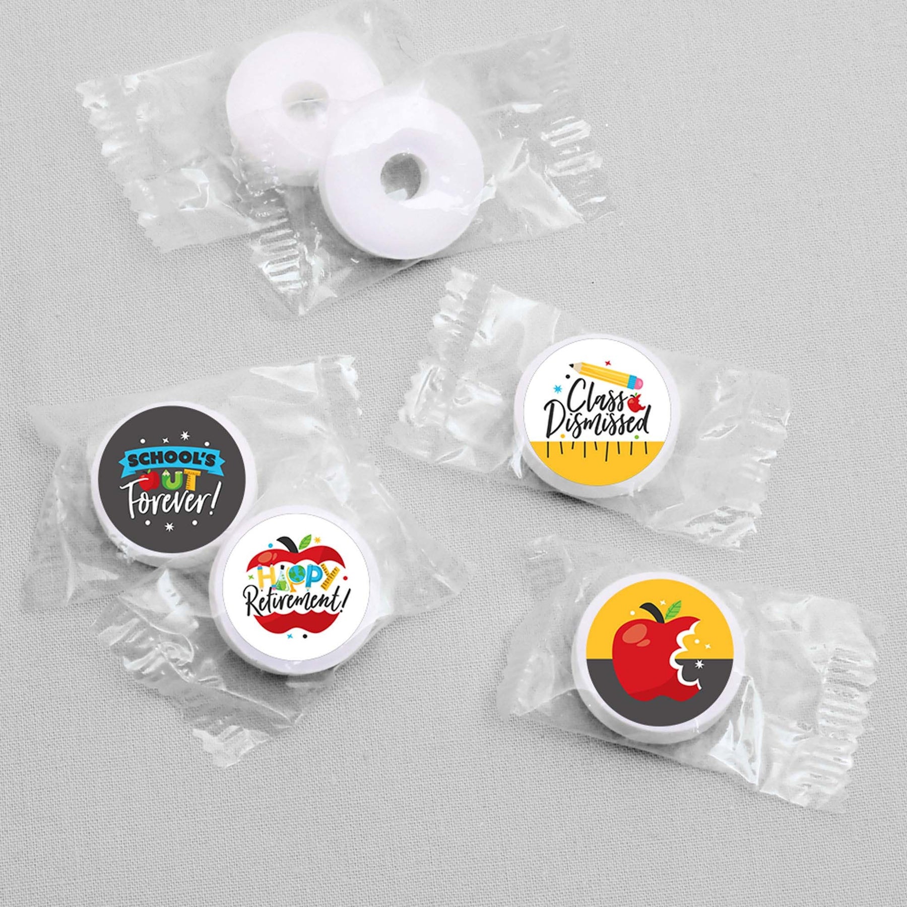 Teacher Retirement - Happy Retirement Party Round Candy Sticker Favors ...