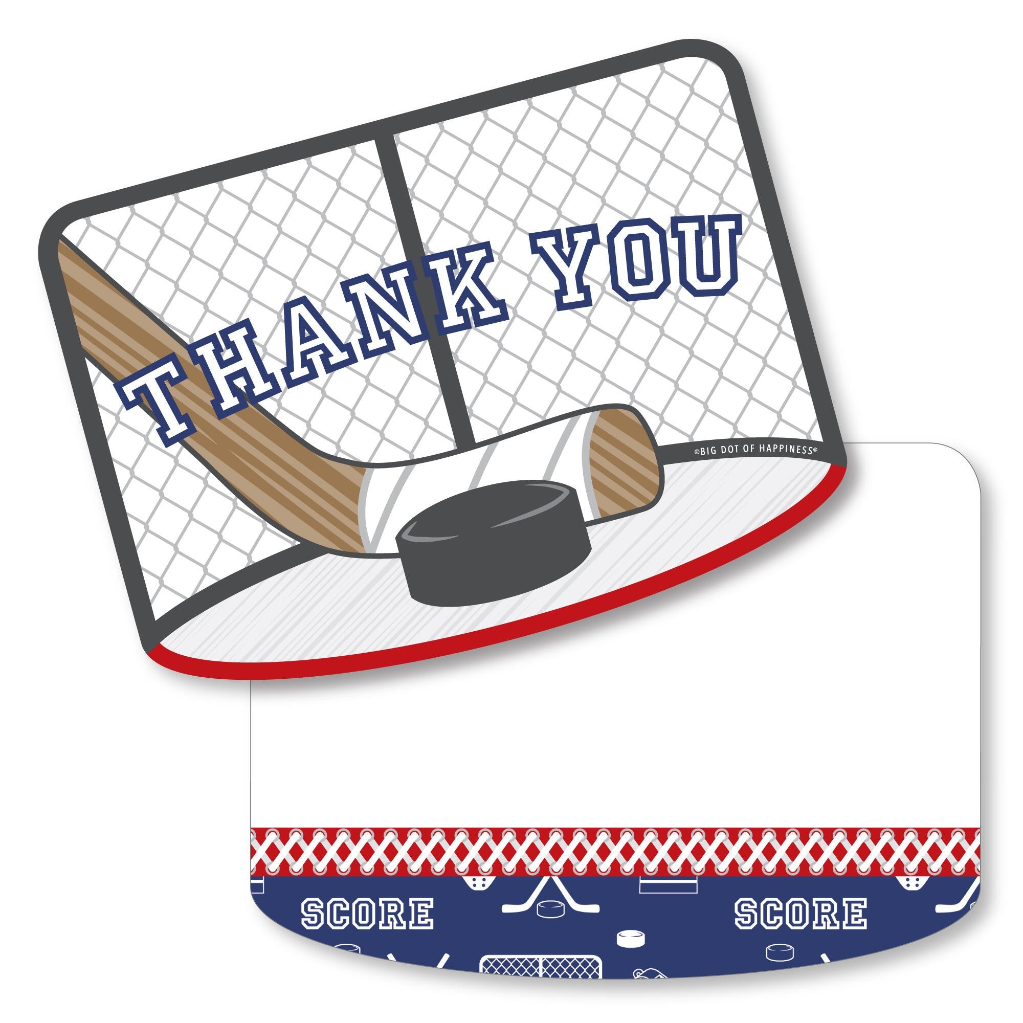 Shoots & Scores! - Hockey - Shaped Thank You Cards - Baby Shower or ...