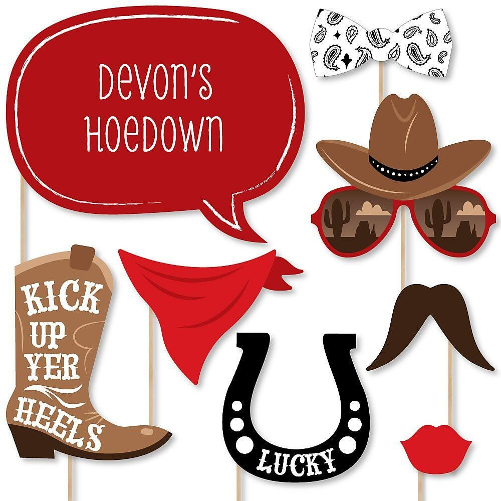 Western Hoedown - Personalized Wild West Cowboy Party Photo Booth Props ...