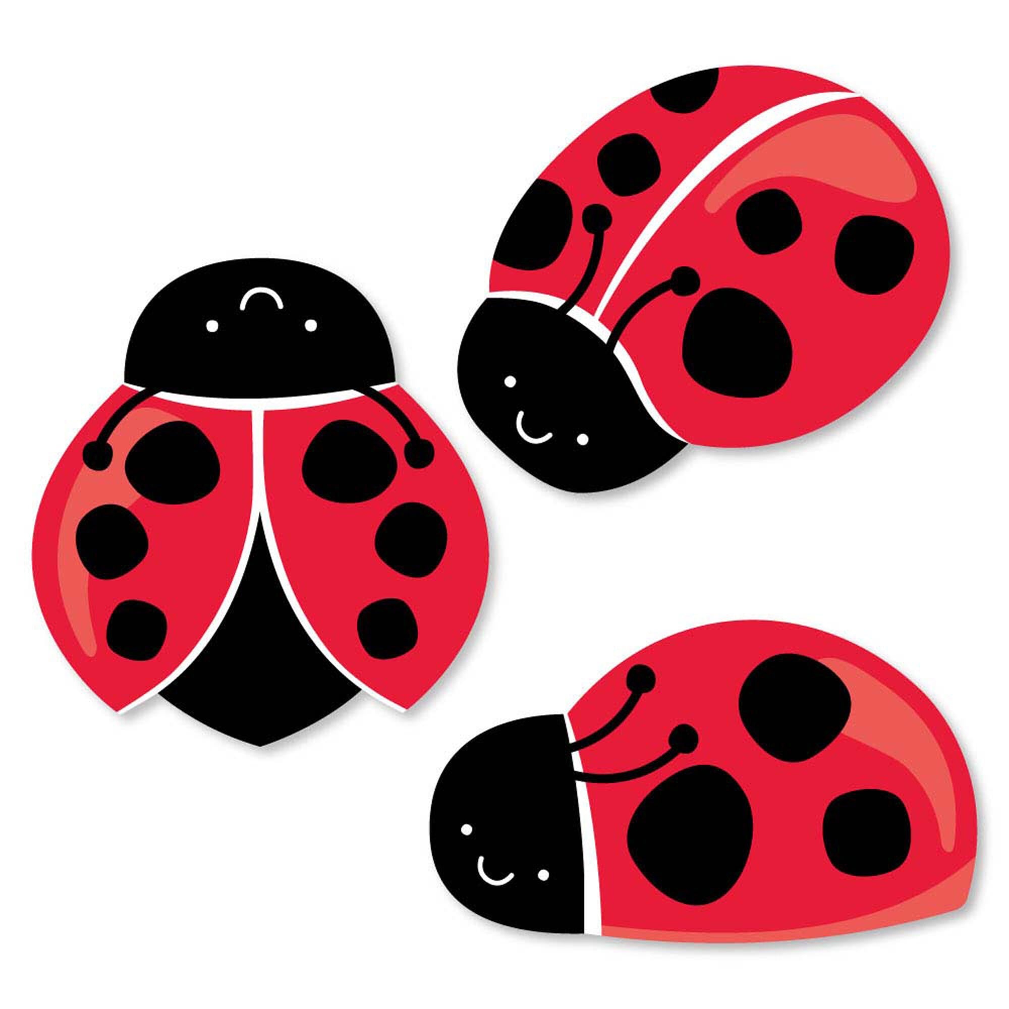 Happy Little Ladybug - DIY Shaped Baby Shower or Birthday Party Cut ...