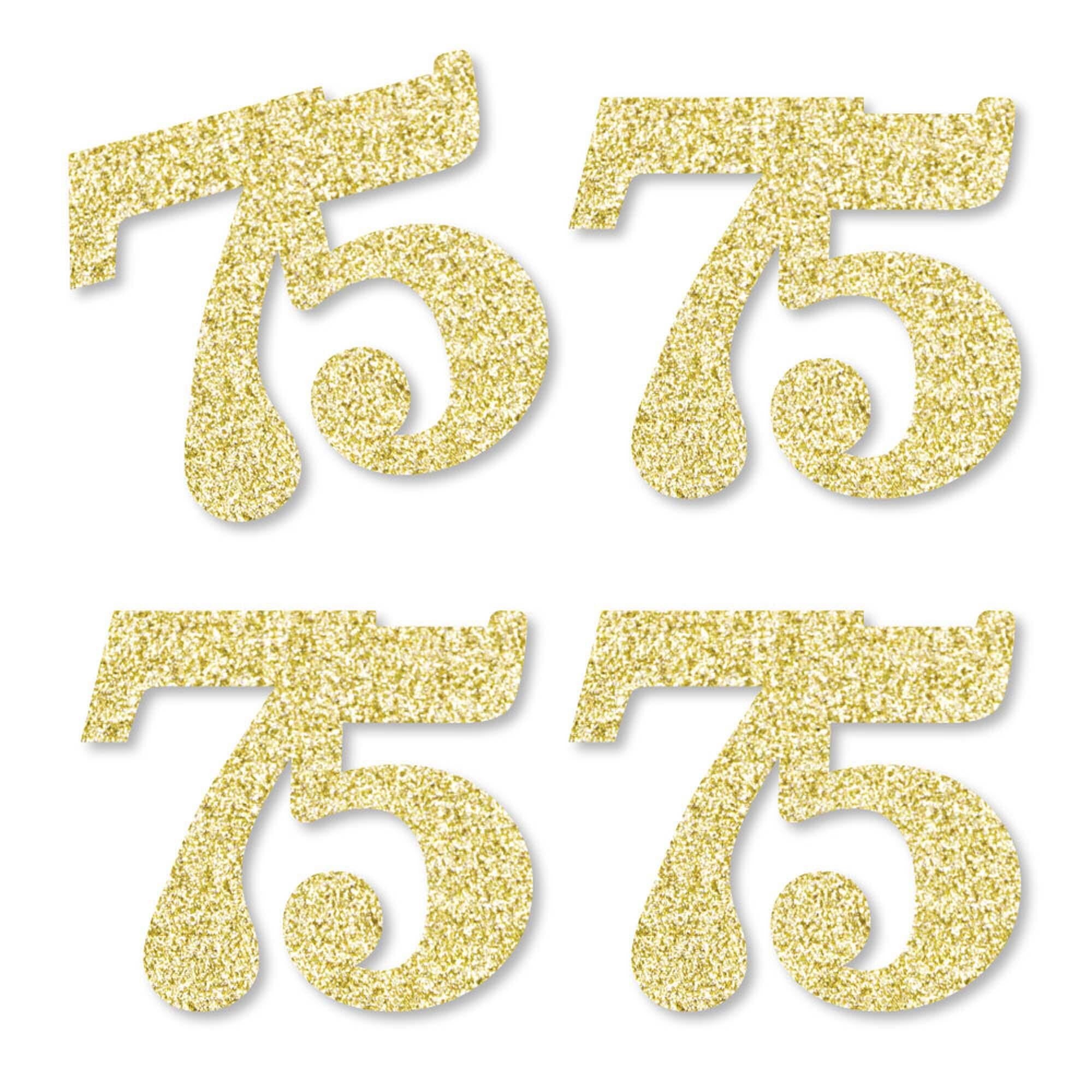 Gold Glitter 75 - No-Mess Real Gold Glitter Cut-Out Numbers - 75th ...