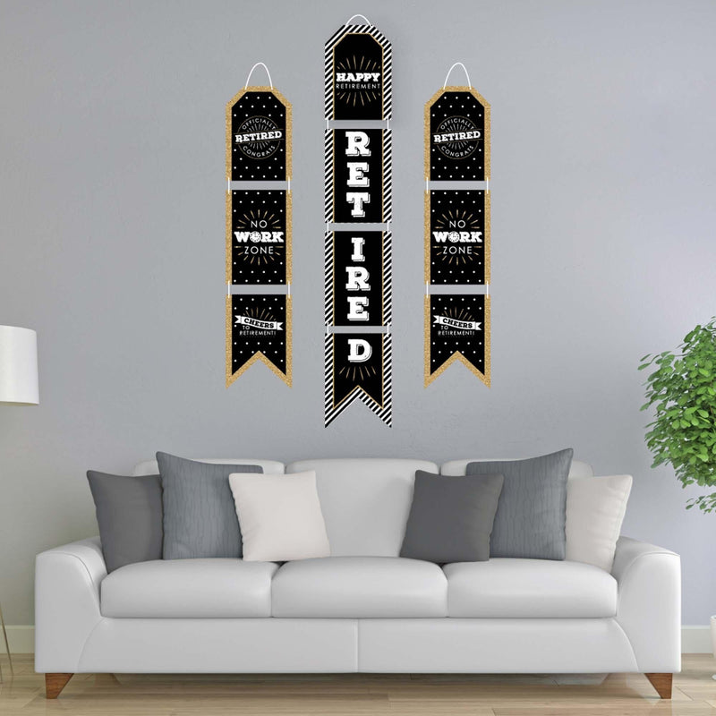 Happy Retirement - Hanging Vertical Paper Door Banners - Retirement ...