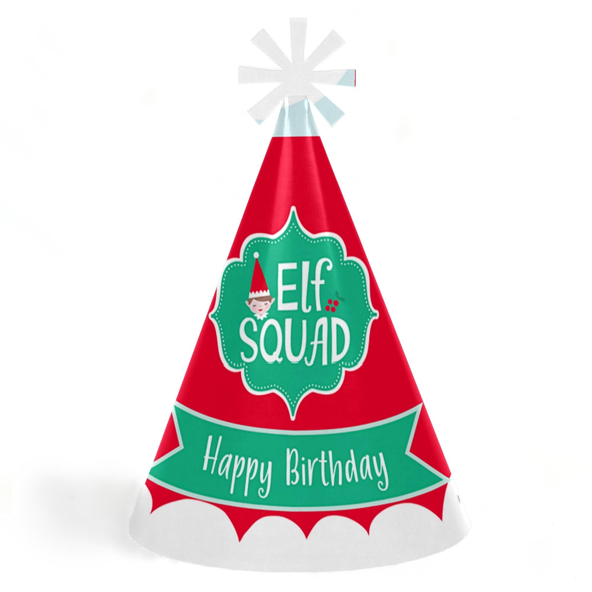 Elf Squad - Cone Happy Birthday Party Hats for Kids and Adults - Set of ...