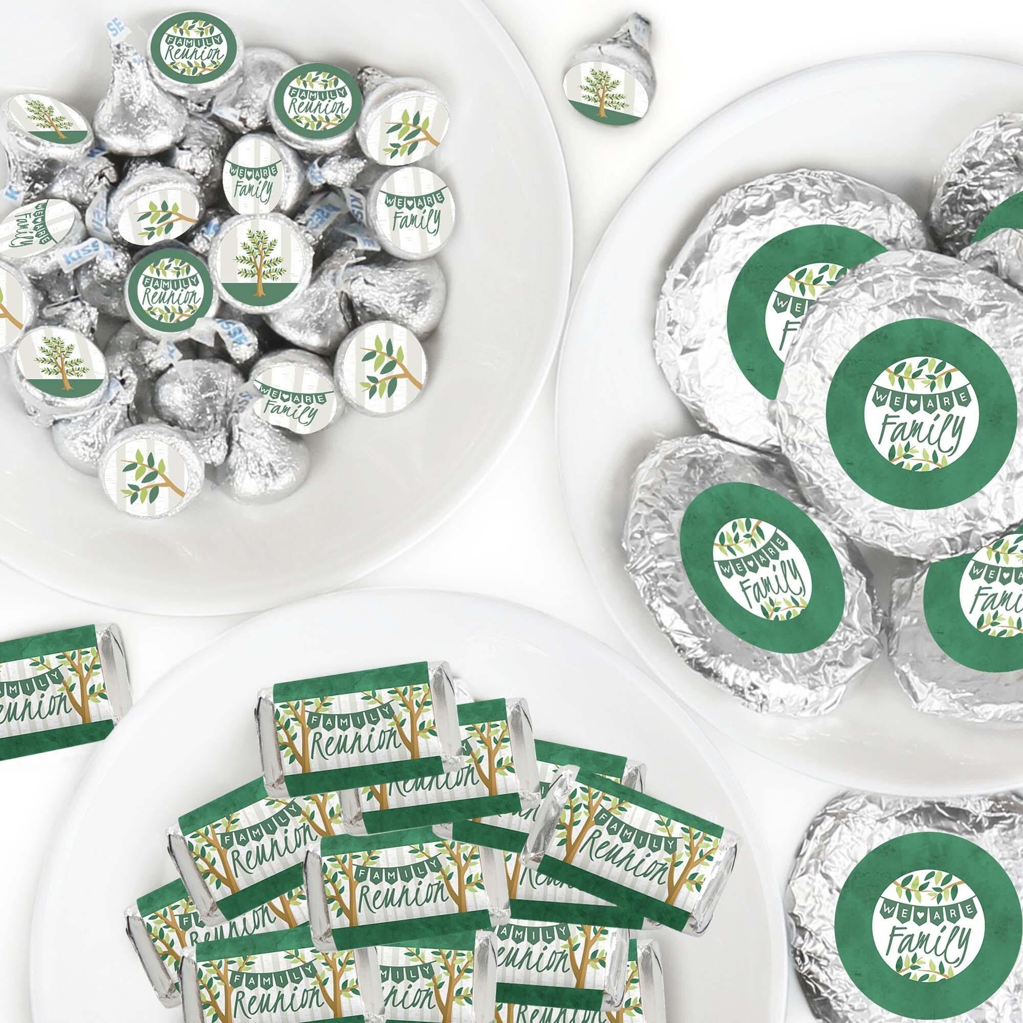 Family Tree Reunion - Mini Candy Bar Wrappers, Round Candy Stickers and ...