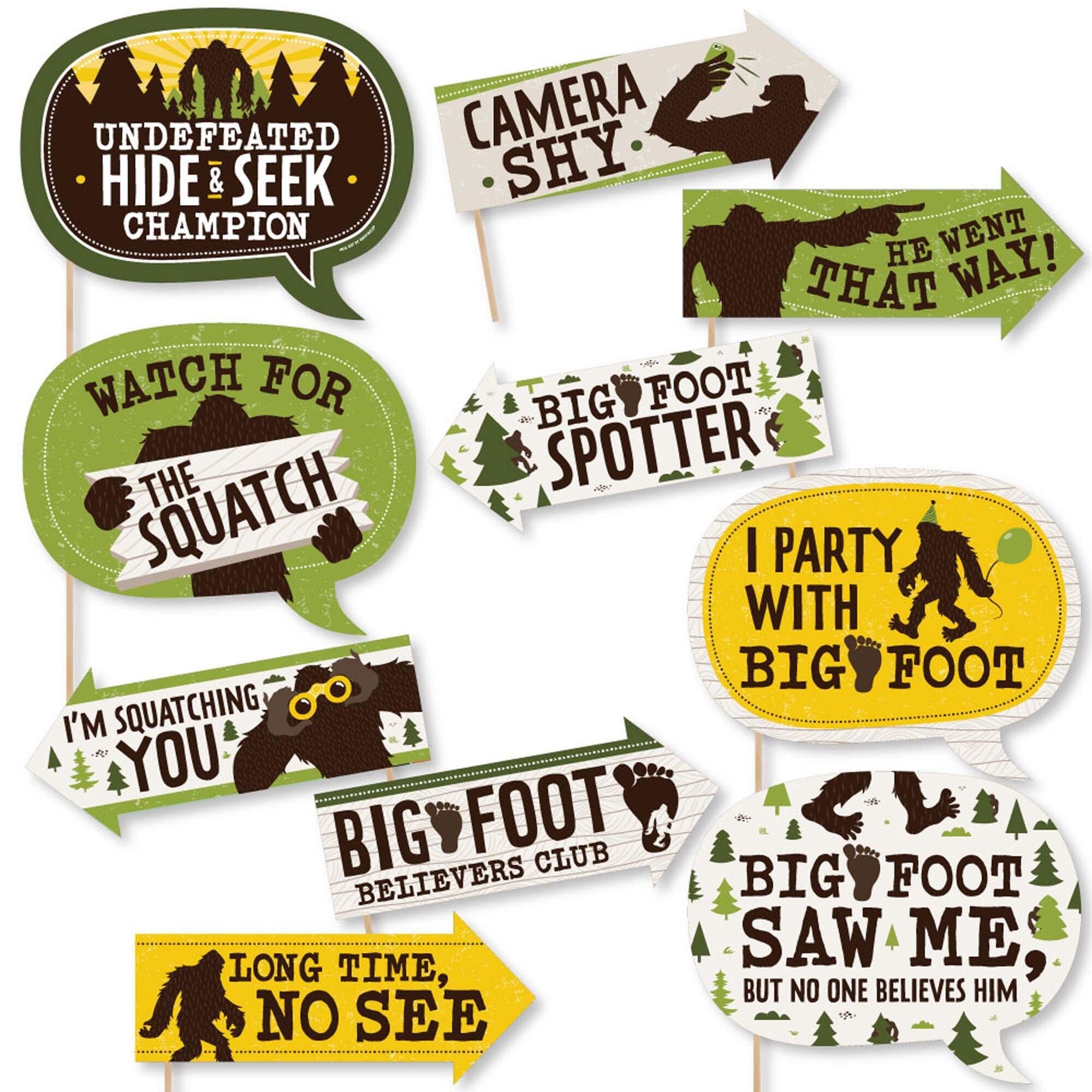 Funny Sasquatch Crossing - 10 Piece Bigfoot Party or Birthday Party ...