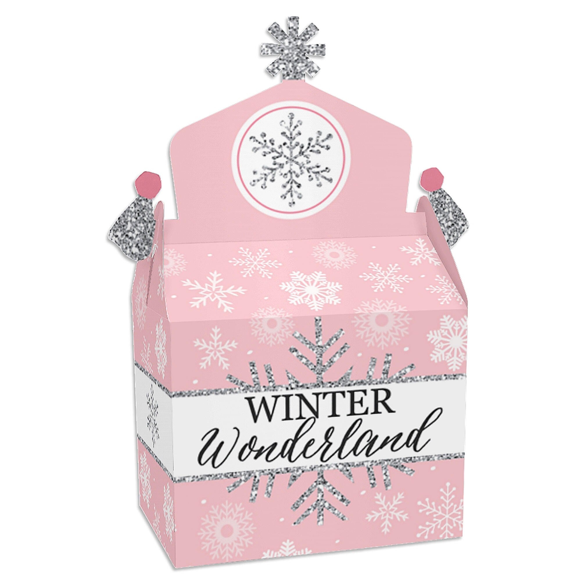 Pink Winter Wonderland - Treat Box Party Favors - Holiday Snowflake ...