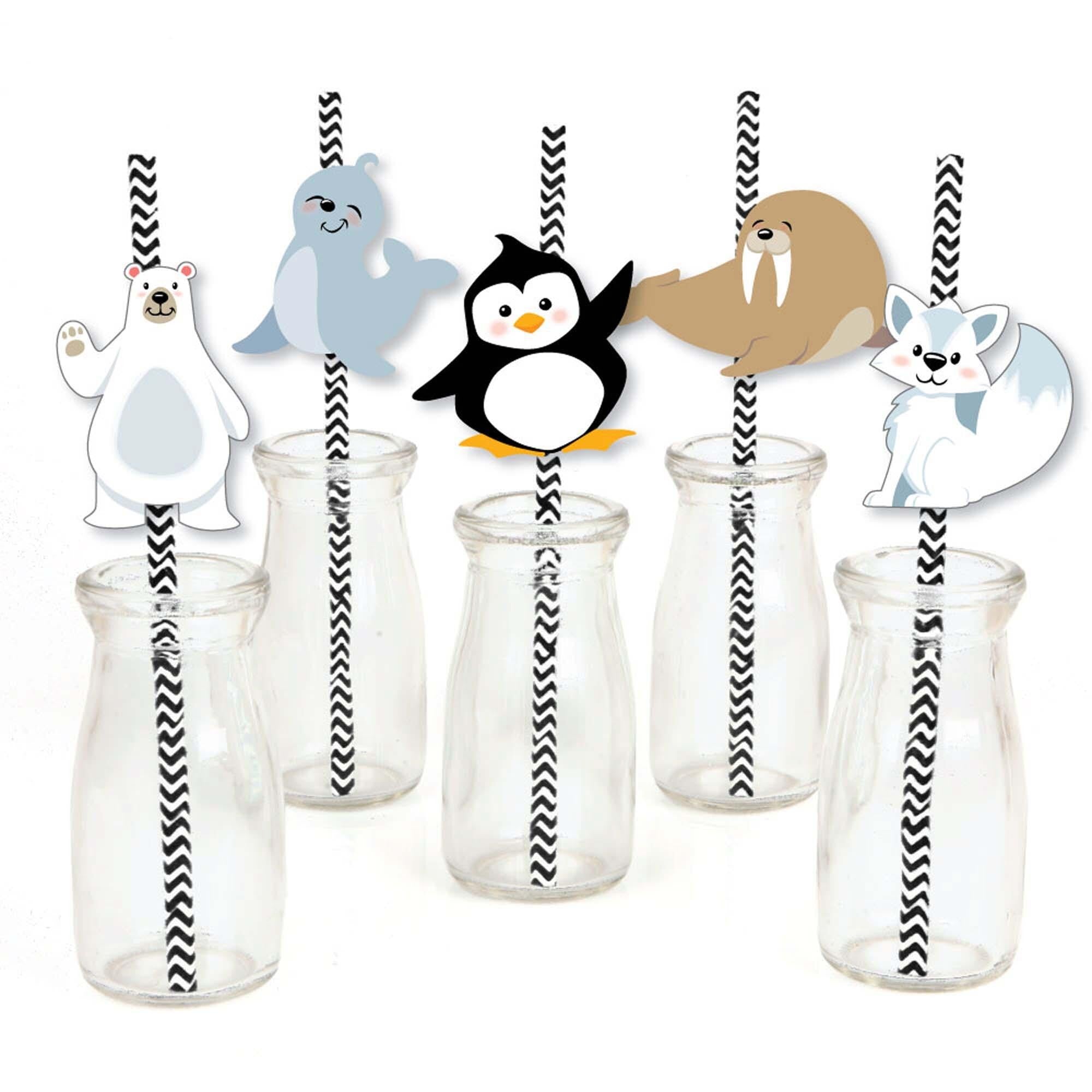 Arctic Polar Animals - Paper Straw Decor - Winter Baby Shower or ...