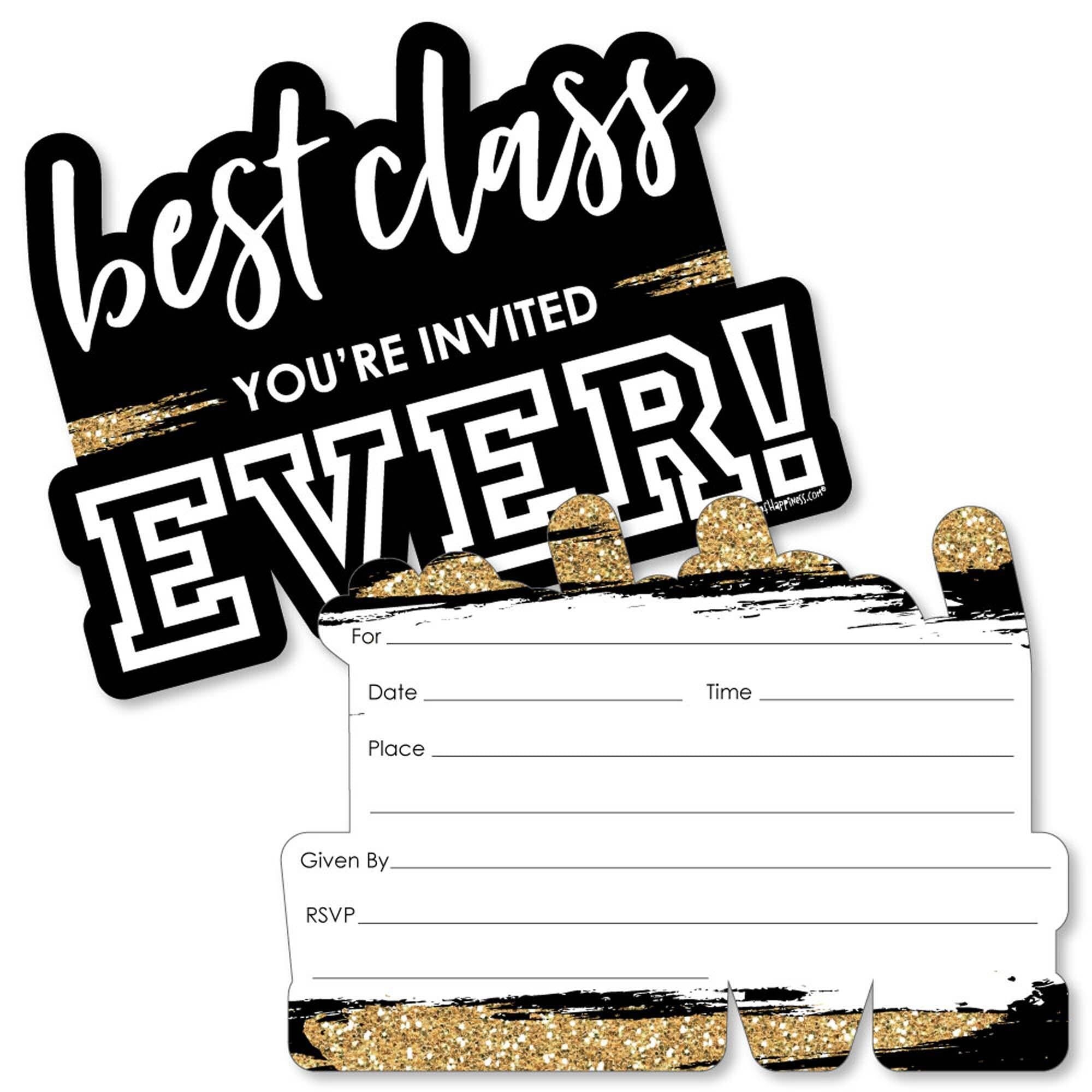 Reunited - Shaped Fill-In Invitations - School Class Reunion Party ...