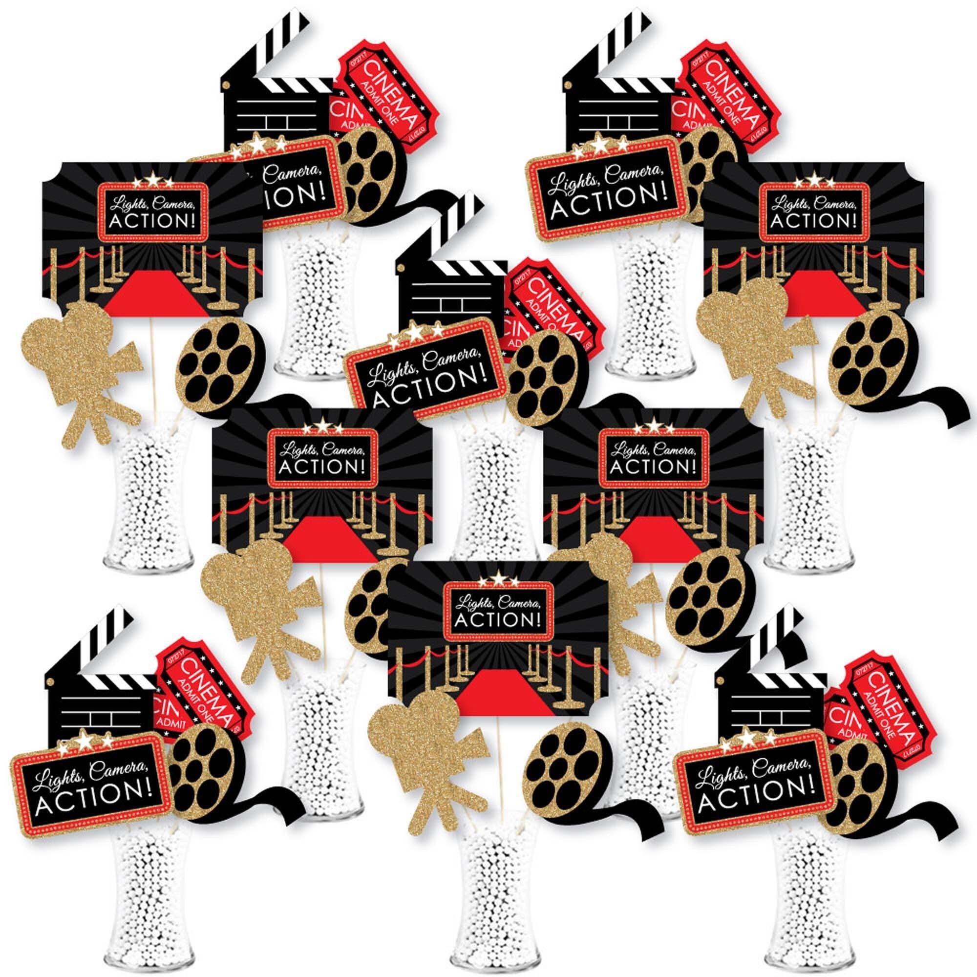 Red Carpet Hollywood - Movie Night Party Centerpiece Sticks ...