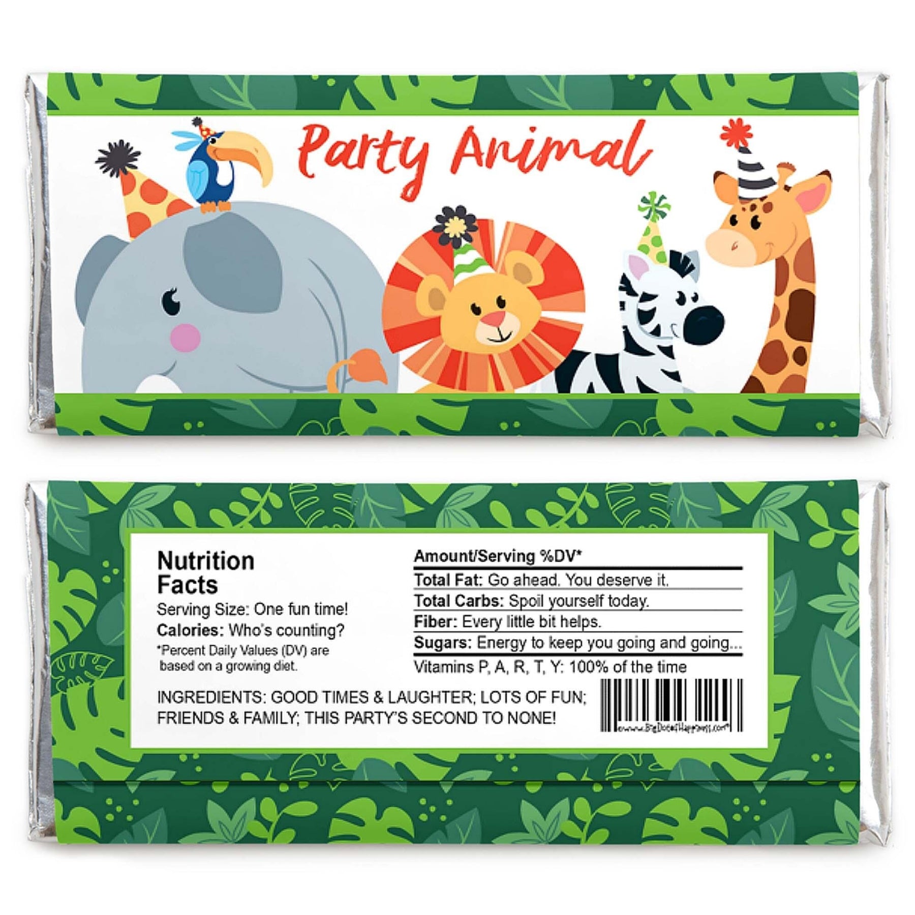 Jungle Party Animals - Candy Bar Wrapper Safari Zoo Animal Birthday ...