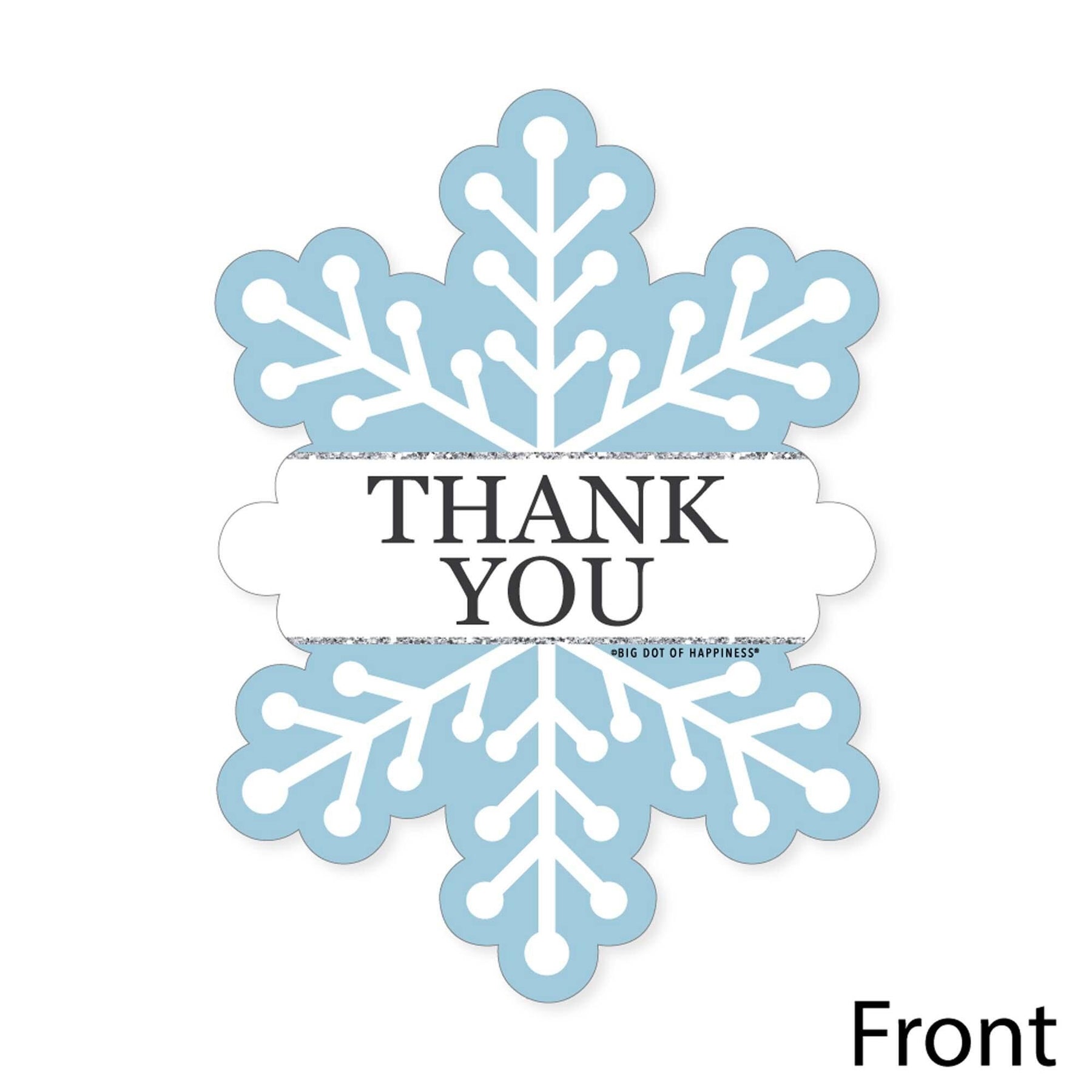 Winter Wonderland - Shaped Thank You Cards - Snowflake Holiday Birthday ...
