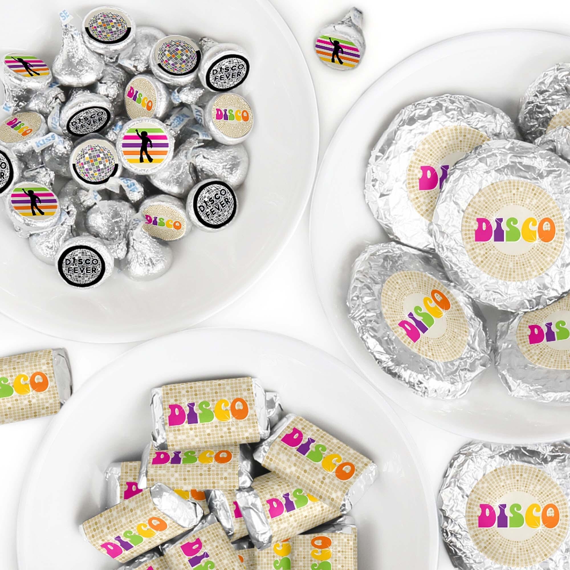 70's Disco - Mini Candy Bar Wrappers, Round Candy Stickers and Circle ...