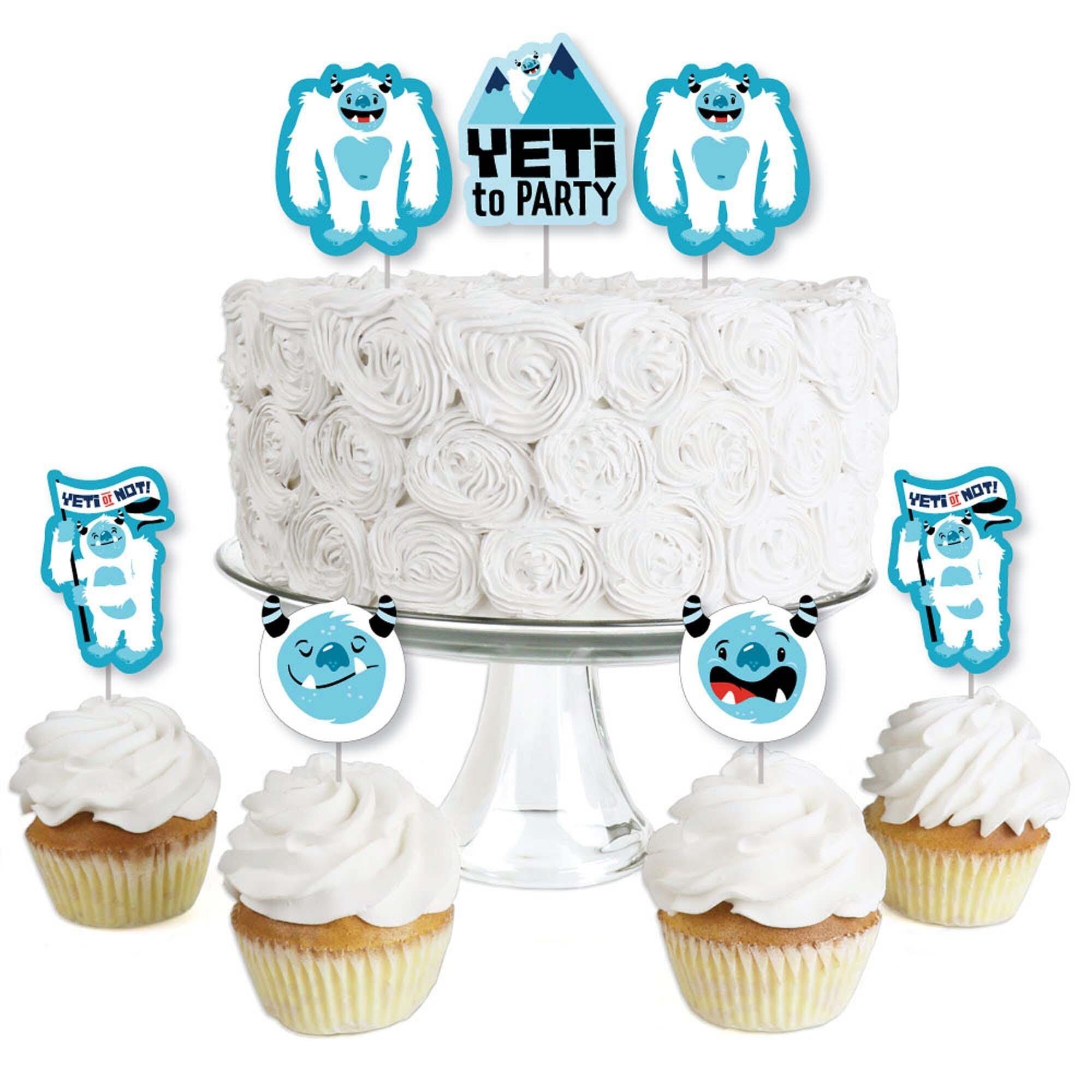 Yeti to Party - Dessert Cupcake Toppers - Abominable Snowman Party or ...