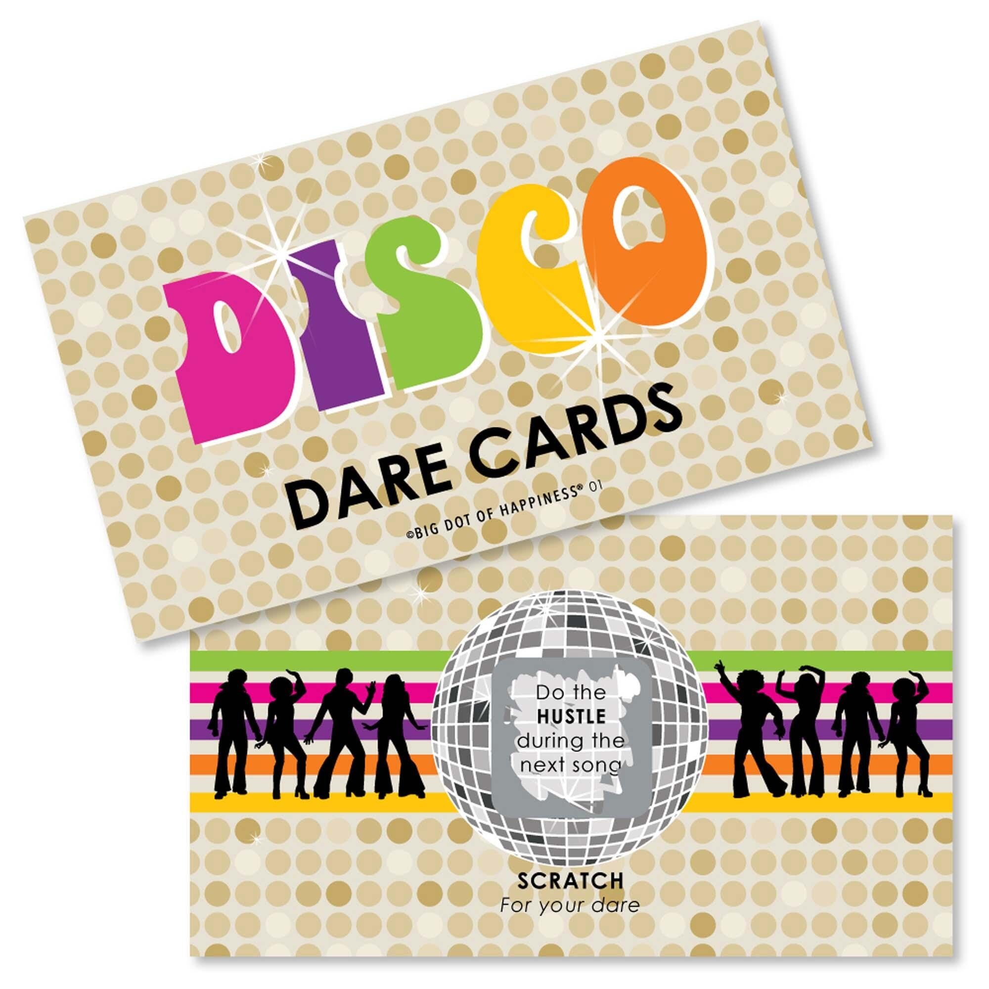 70's Disco - 1970s Party Scratch Off Dare Cards – Big Dot of Happiness LLC