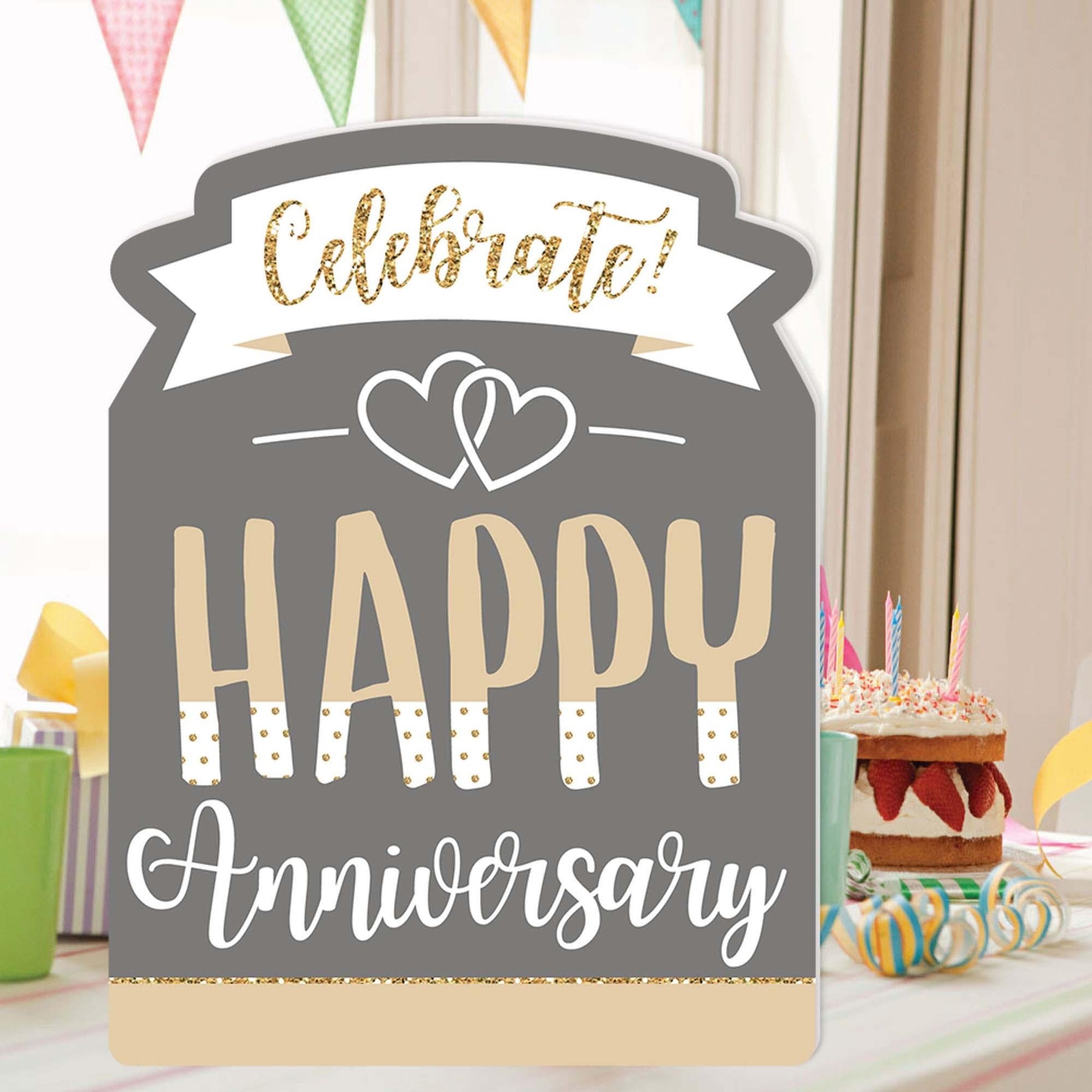 Happy Anniversary - Gold and Silver Wedding Anniversary Congratulations ...
