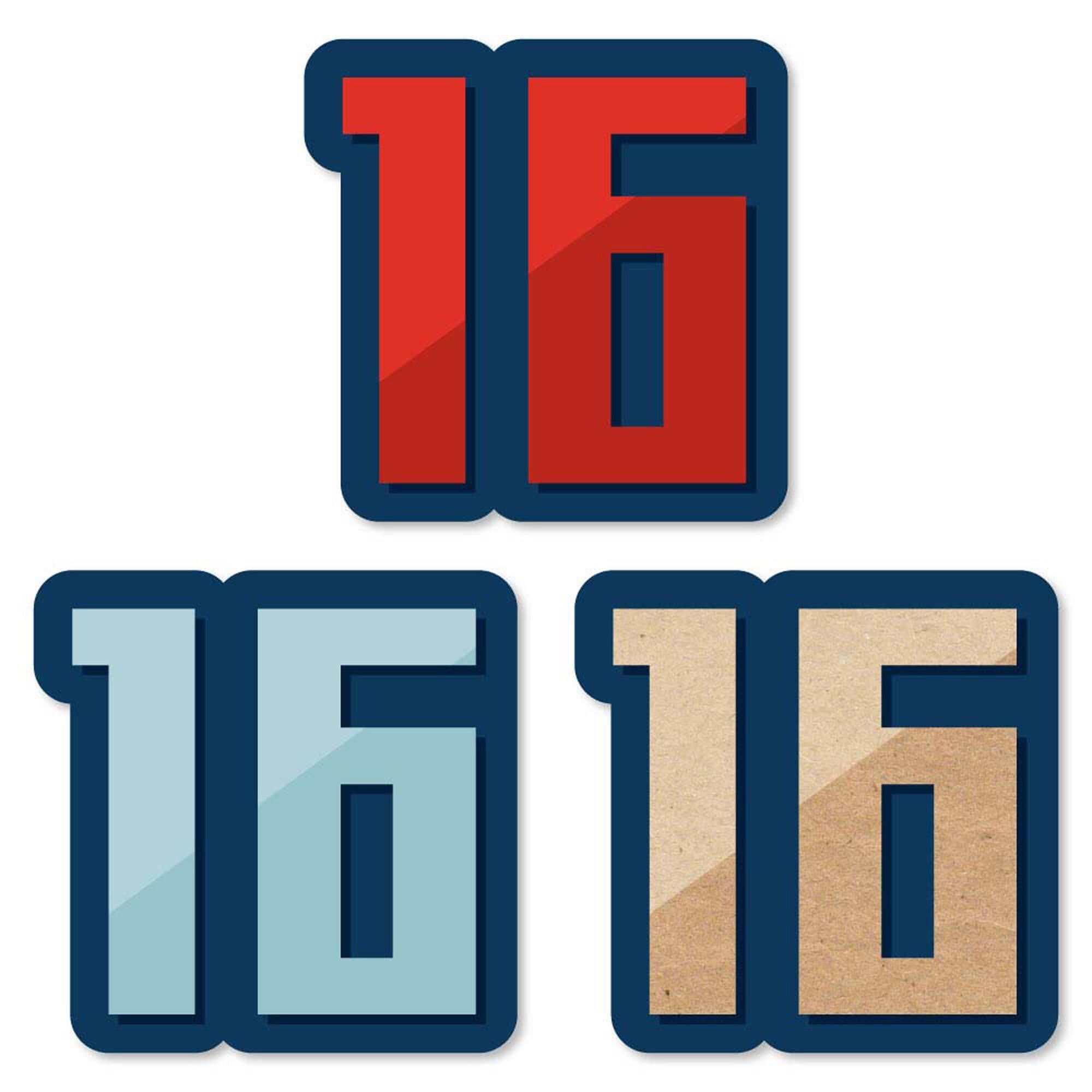 Boy 16th Birthday - DIY Shaped Sweet Sixteen Birthday Party Cut-Outs ...