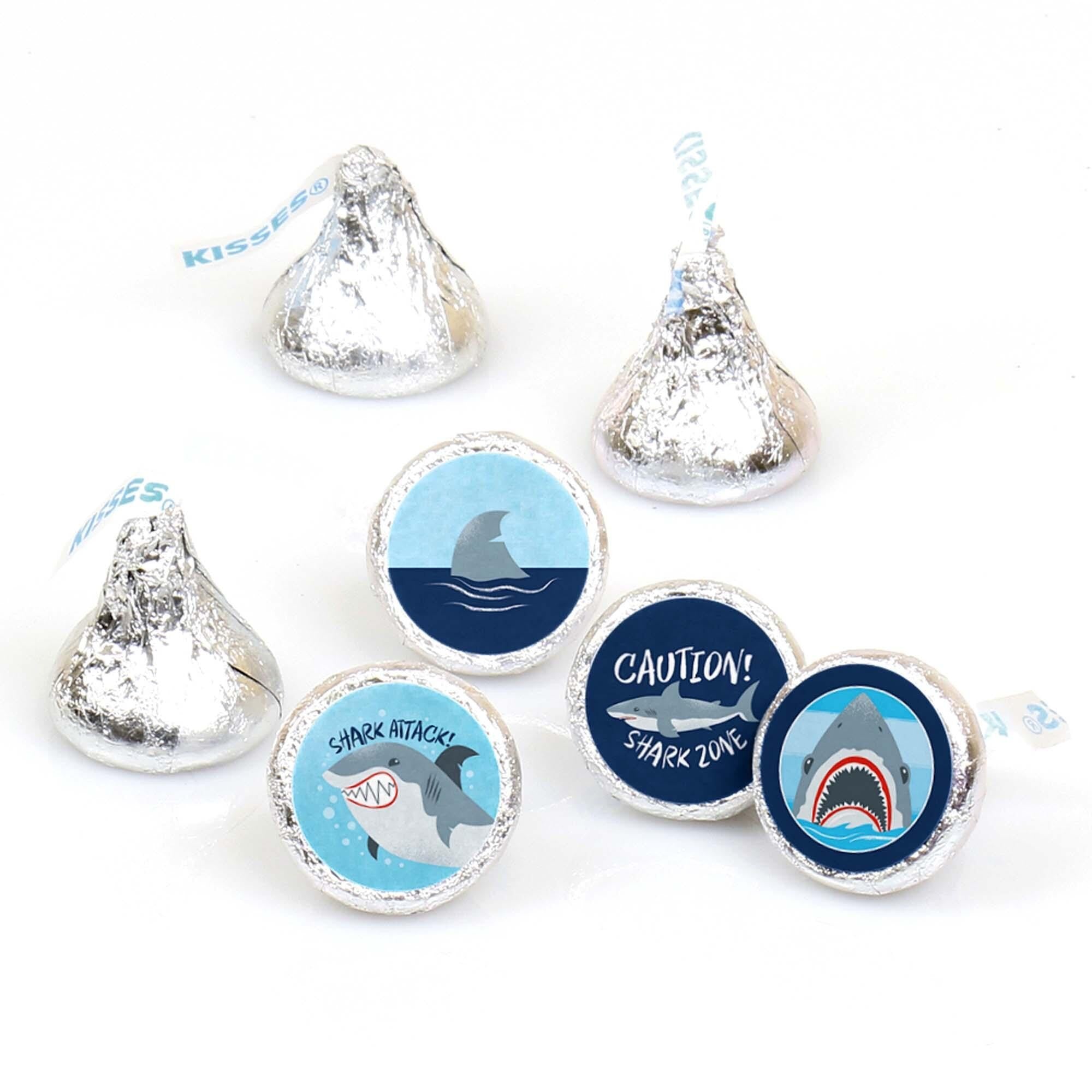 Shark Zone - Jawsome Shark Party or Birthday Party Round Candy Sticker ...