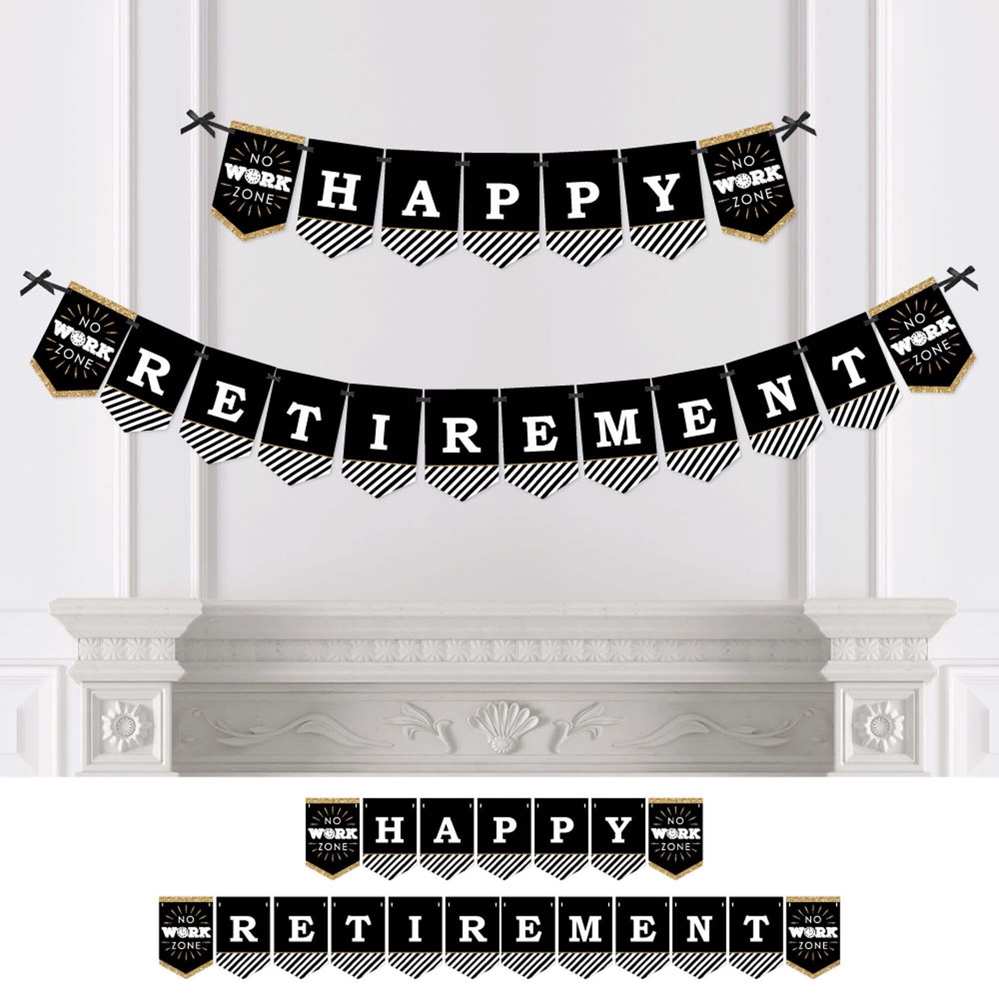 Happy Retirement - Retirement Party Bunting Banner and Decorations ...
