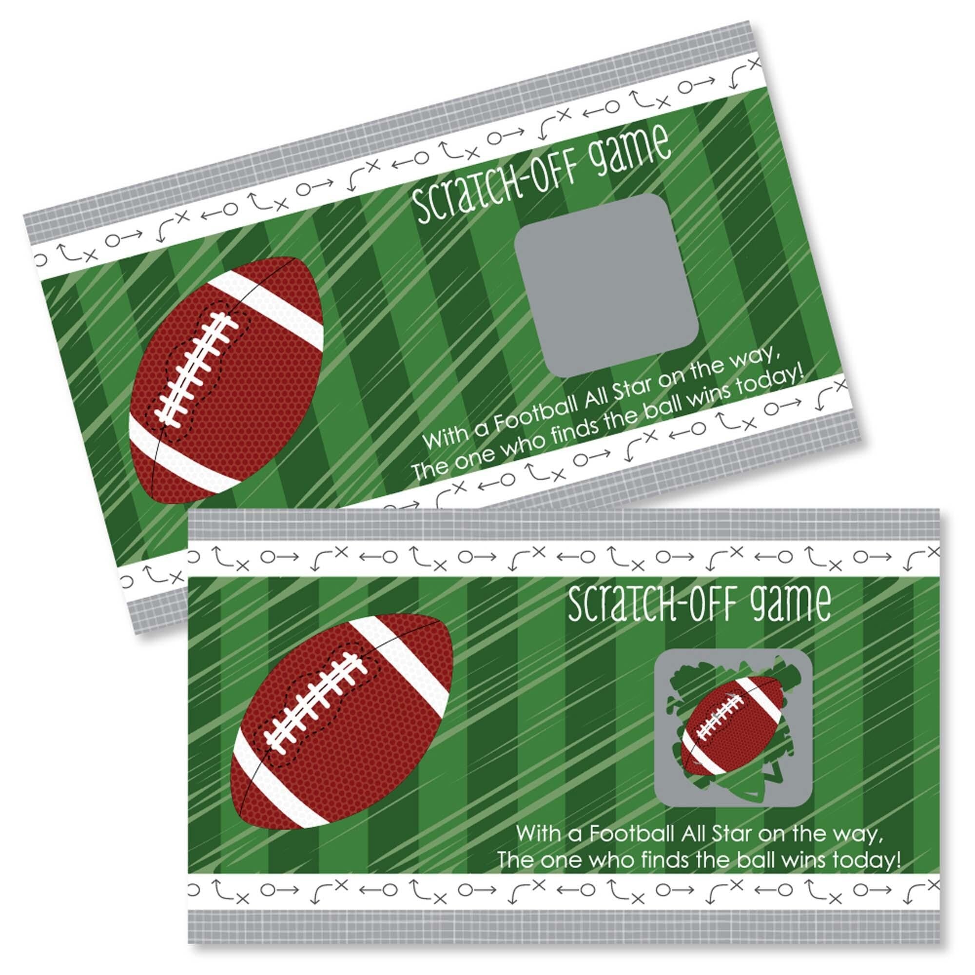 End Zone - Football - Baby Shower or Birthday Party Game Scratch Off ...