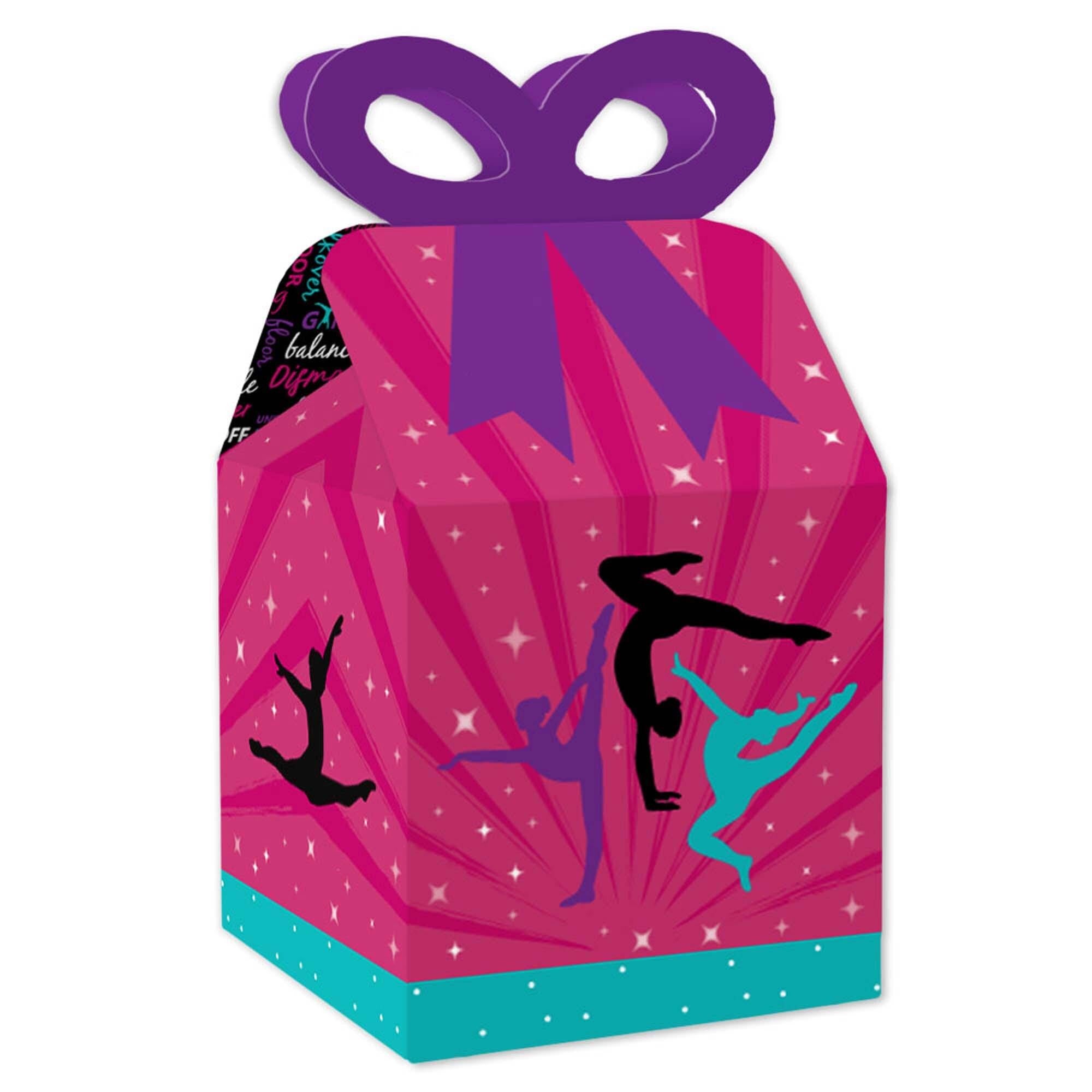 Tumble, Flip & Twirl - Gymnastics - Square Favor Gift Boxes - Birthday ...