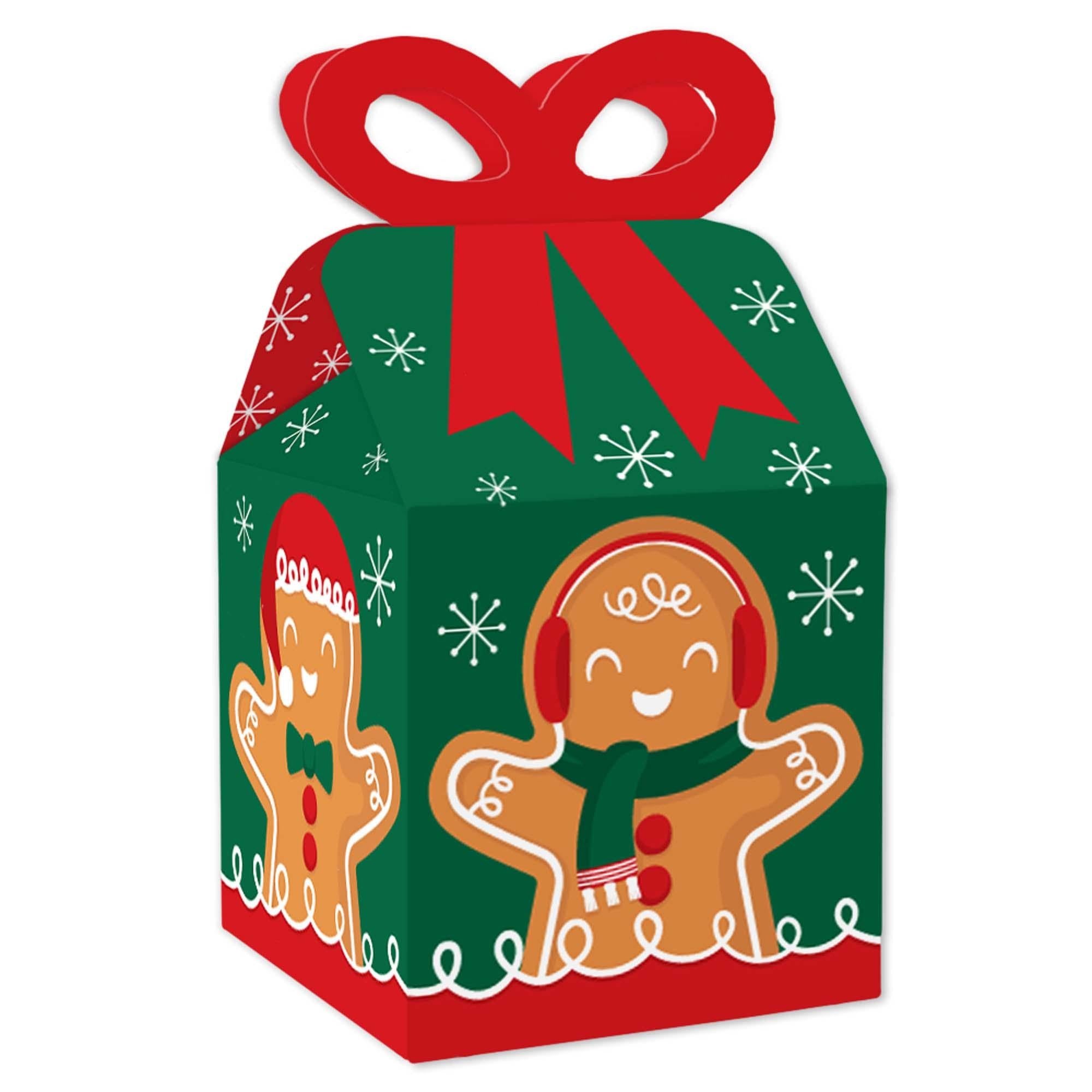 Gingerbread Christmas - Square Favor Gift Boxes - Gingerbread Man ...