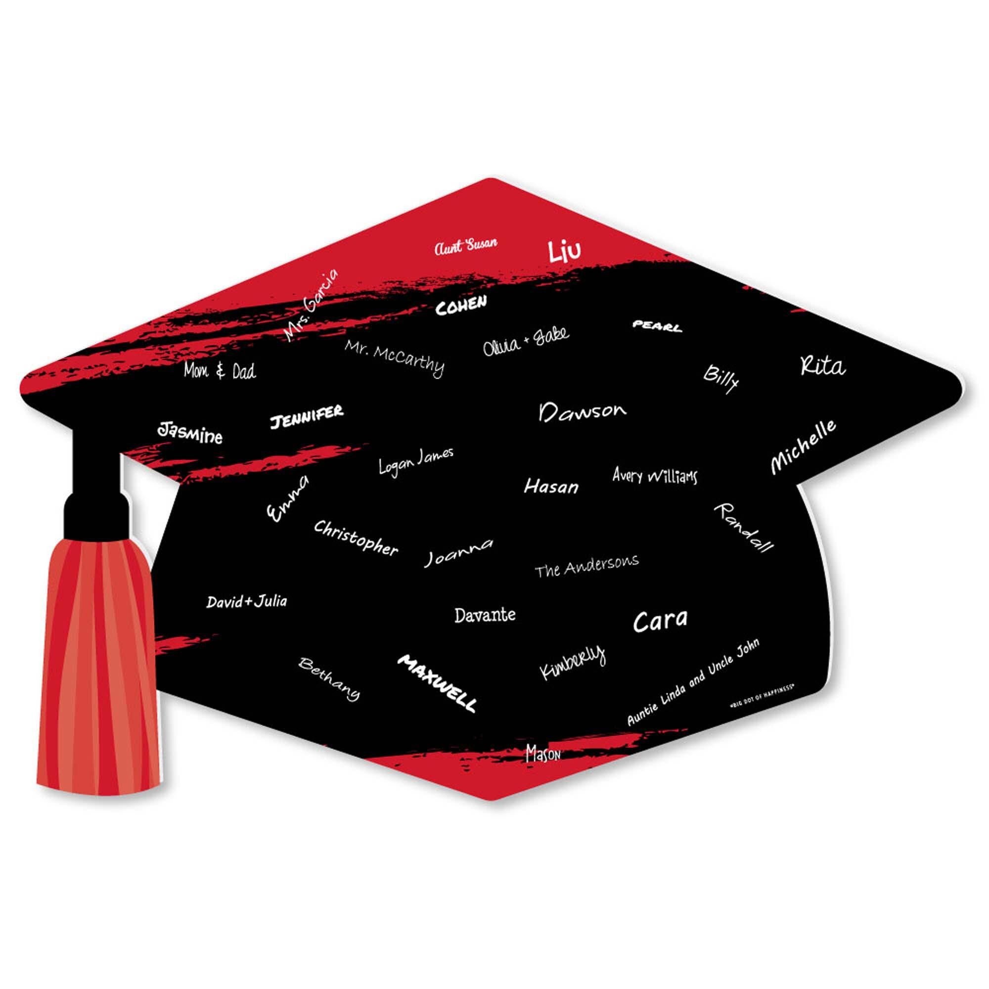 Red Grad - Best is Yet to Come - Grad Cap Guest Book Sign - Red ...