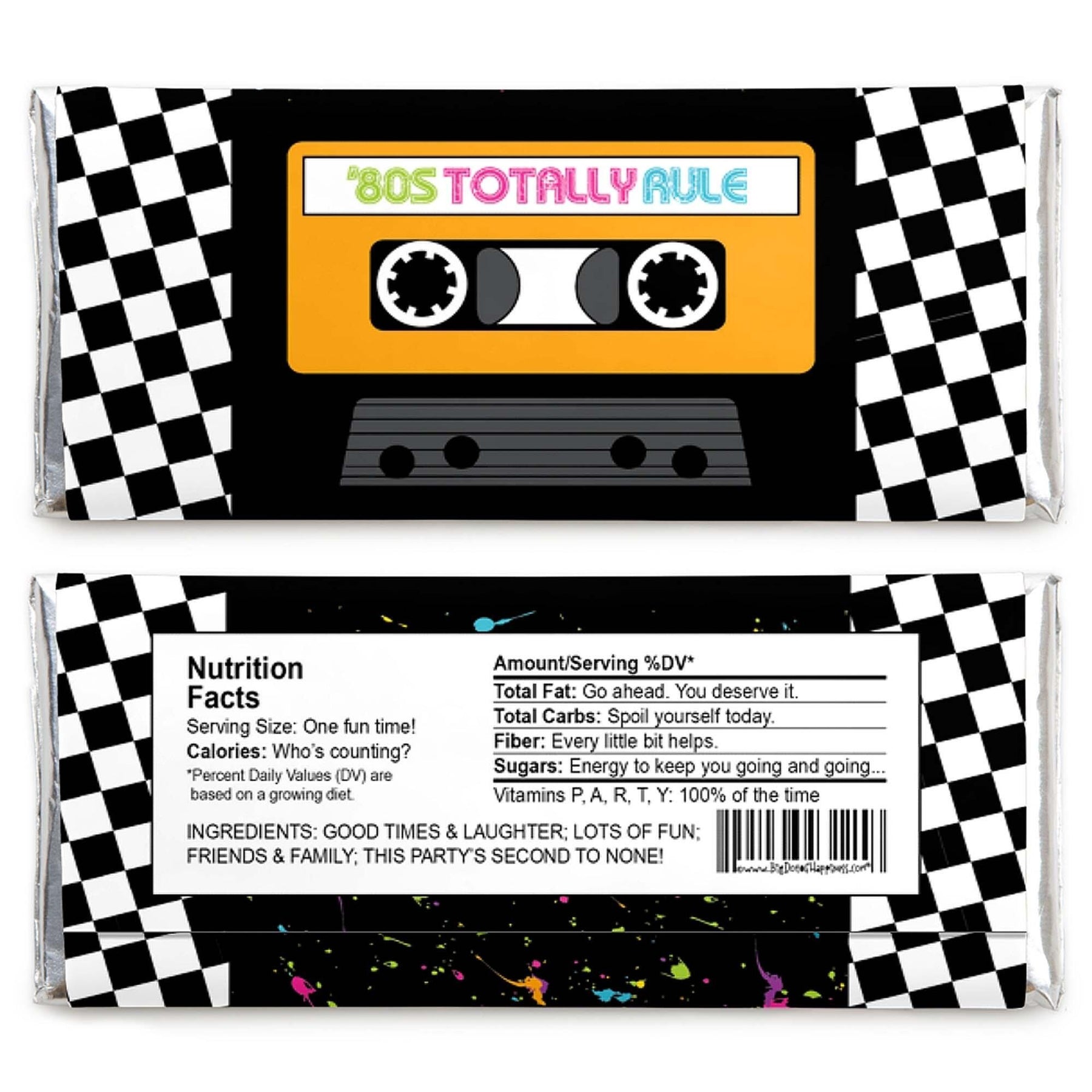 80's Retro - Candy Bar Wrapper Totally 1980s Party Favors - Set of 24 ...