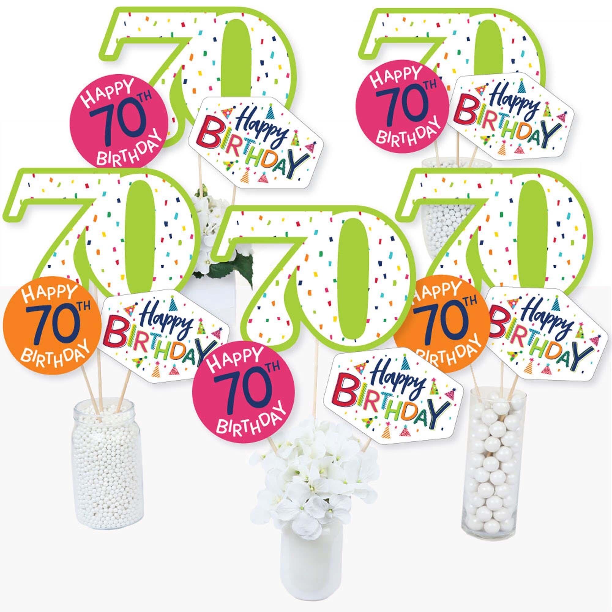 70th Birthday - Cheerful Happy Birthday - Colorful Seventieth Birthday ...