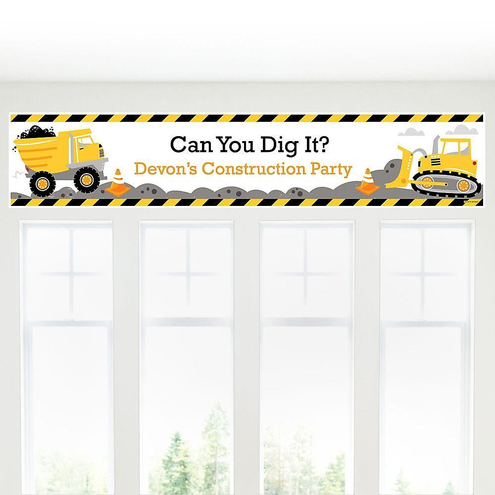 Dig It - Construction Party Zone - Personalized Banner ...