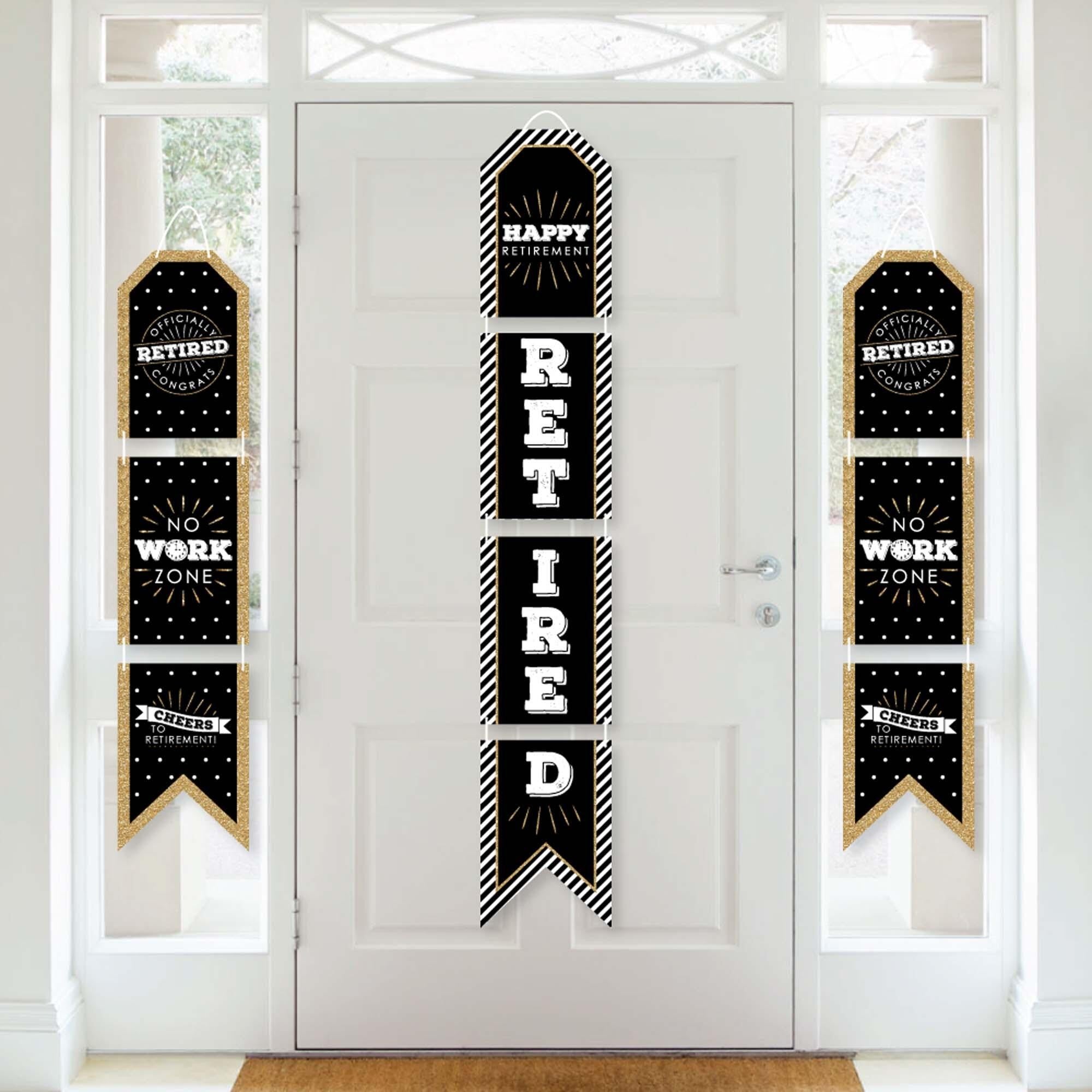 Happy Retirement - Hanging Vertical Paper Door Banners - Retirement ...