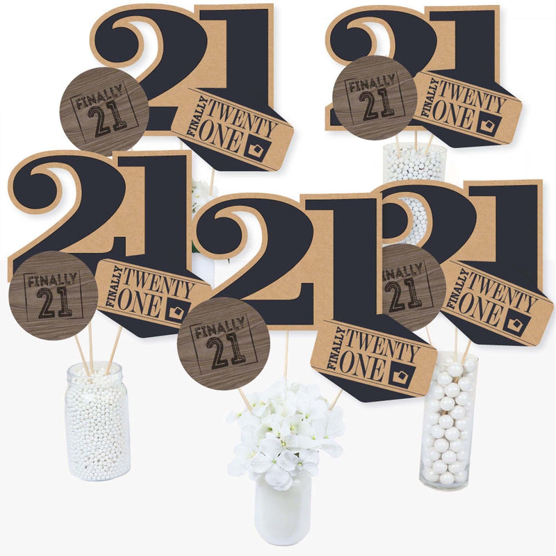 Finally 21 - 21st Birthday Party Centerpiece Sticks - Table Toppers ...